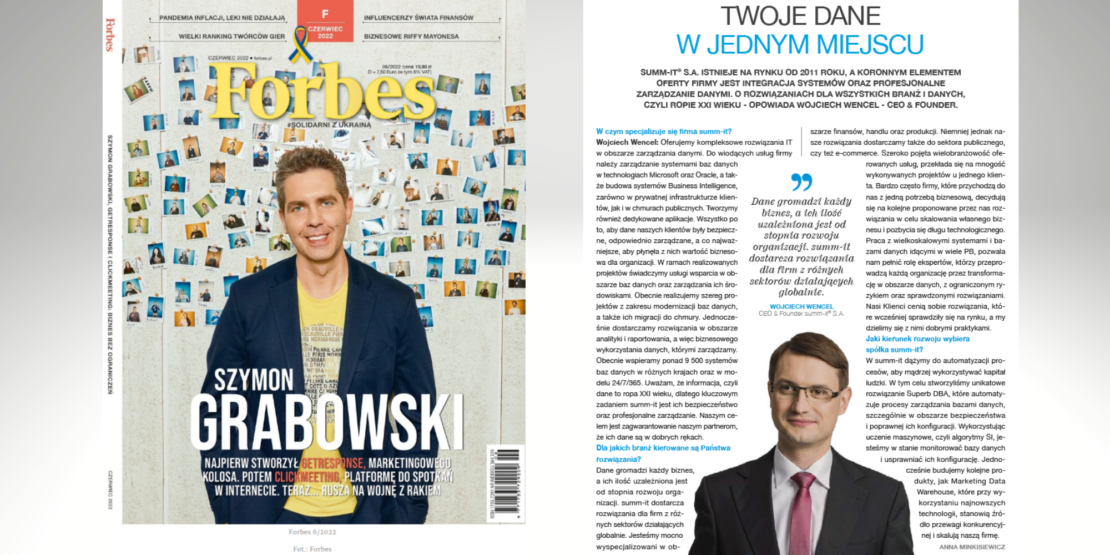 Forbes 6/2022 - Twoje dane w jednym miejscu z summ-it® - Blog summ-it